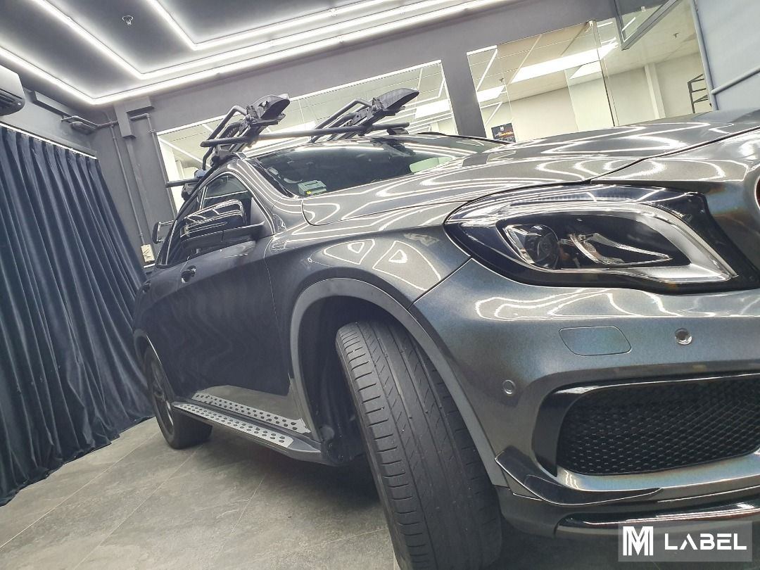 Mercedes Benz GLA180 Full Vinyl Wrap- Holographic Metallic Grey, Car ...