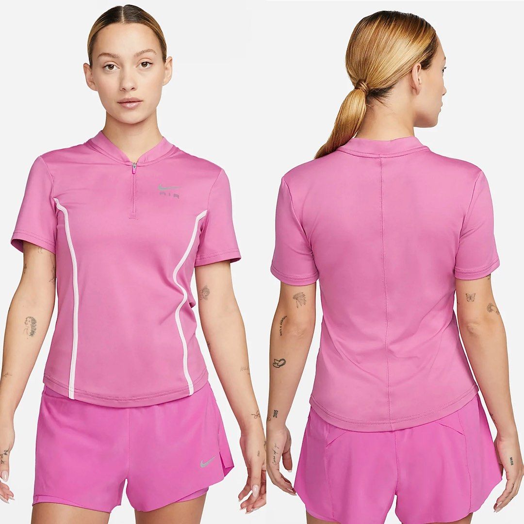 Nike Air Pink Dri-Fit Quarter Zip Running Top, Women's Fashion ...