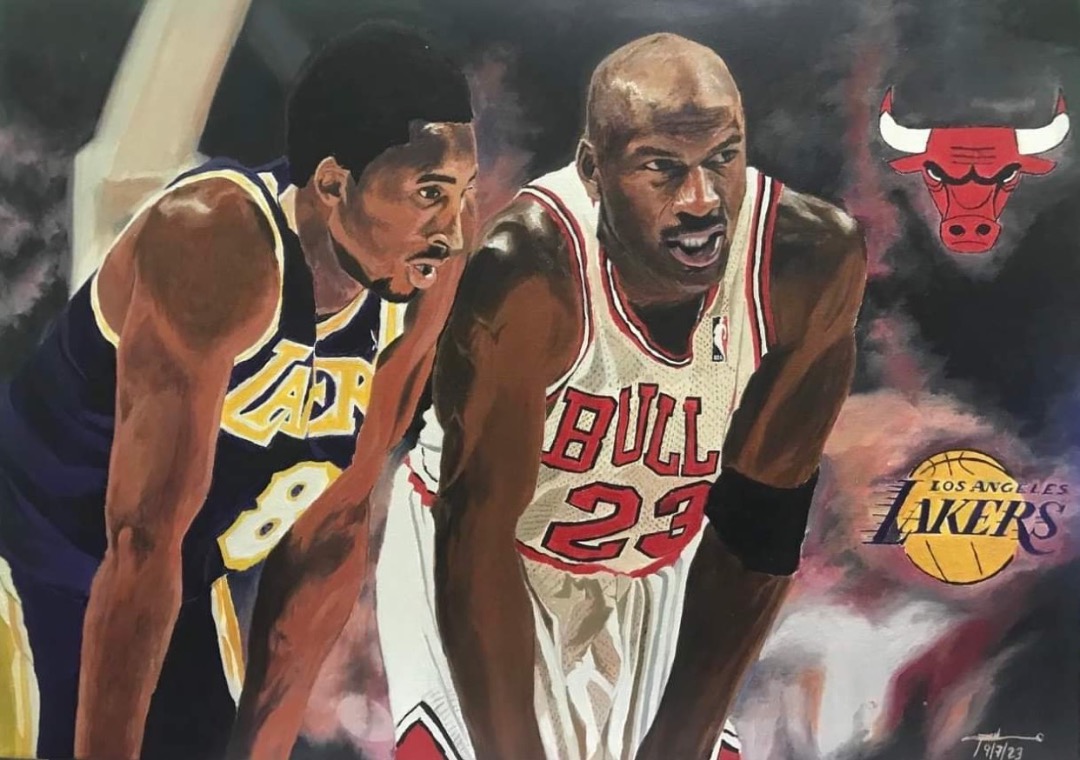 Oil Painting if Michael Jordan by Bernard Mallari, Furniture & Home ...
