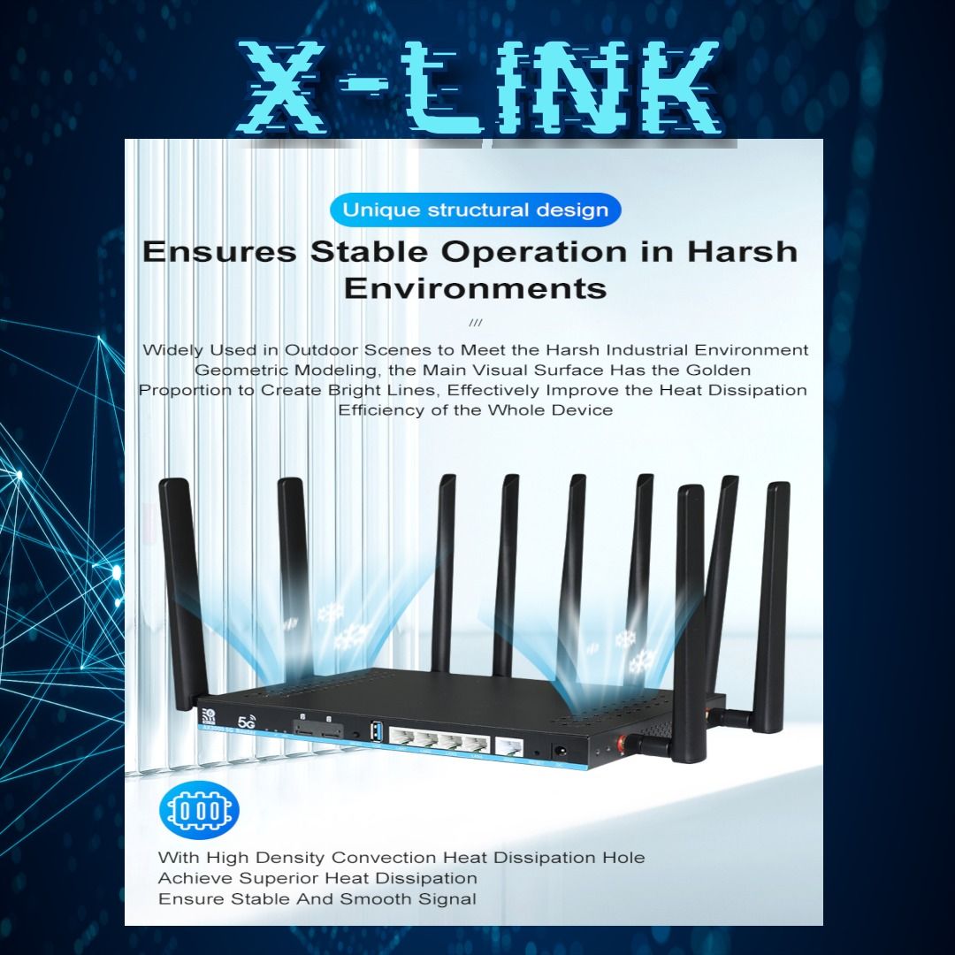4G Dual SIM X-Link Wi-Fi 6 AX3000 Enterprise/Home Gigabit Router ...