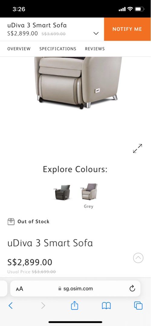 Osim uDiva 3 smart sofa, Health & Nutrition, Massage Devices on Carousell