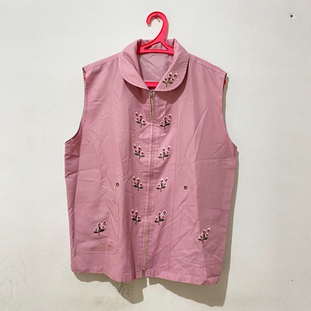 Outerwear embroidery all size - rompi pink - baju wanita - atasan cewek ...