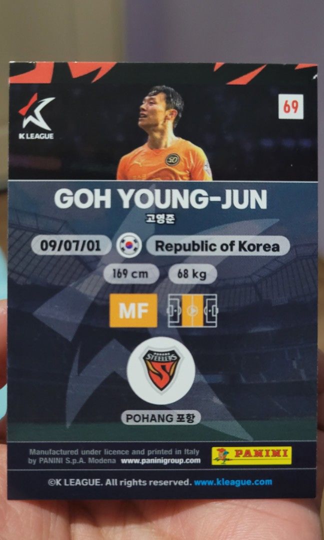 Panini Card K-League Goh Young Jun, Hobbies & Toys, Memorabilia ...