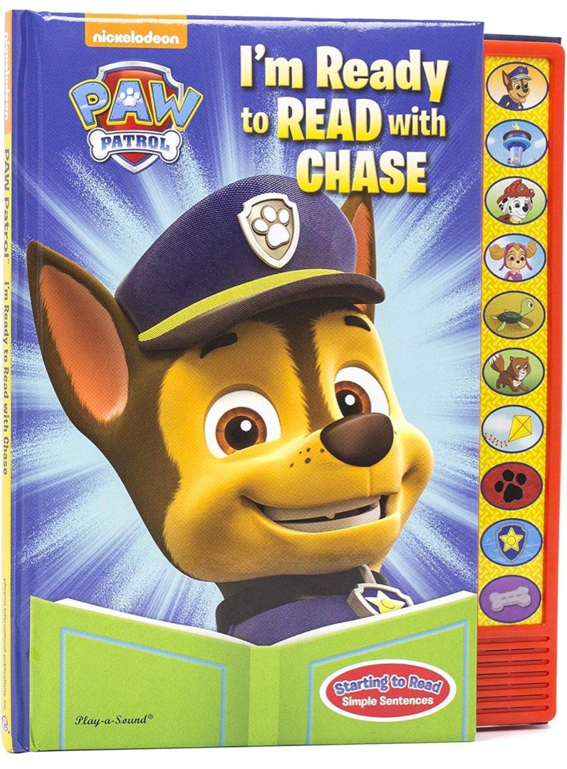 PAW Patrol I'm Ready to Read with Chase Sound Book, Hobbies & Toys ...
