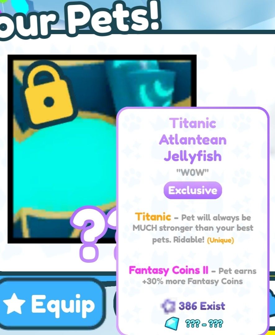 Pet Simulator X PSX Titanic Atlantean Jellyfish, Video Gaming, Gaming ...