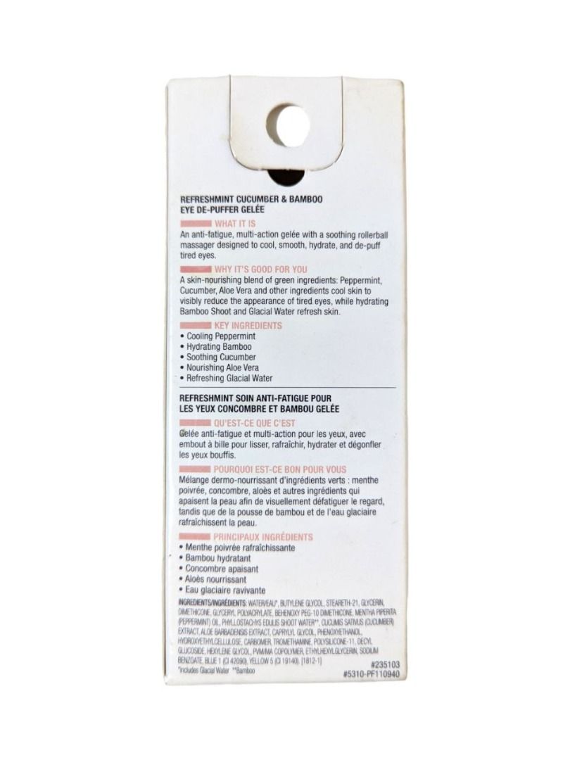 Physicians Formula Refresh Mint Cucumber & Bamboo Eye De-Puffer Gel ...