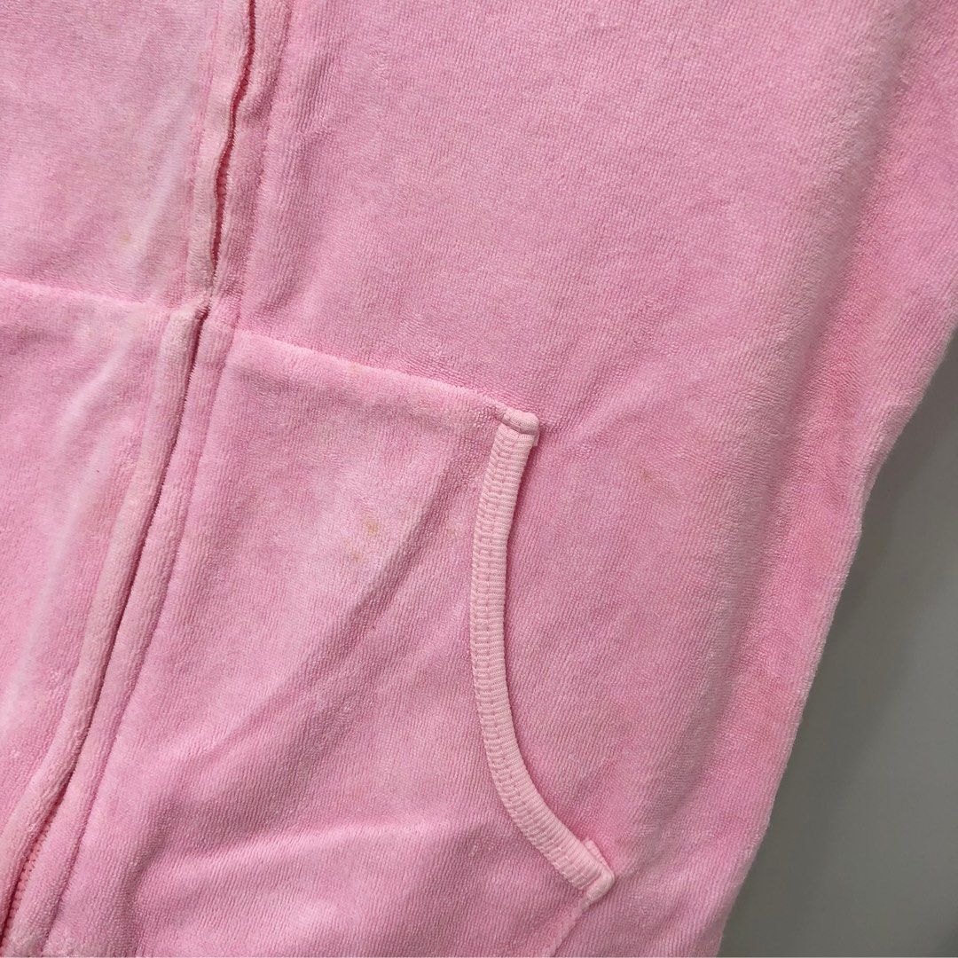 Pink My Favorite Sweats Made In Korea Pink Short Sleeve Zip Up Hoodie