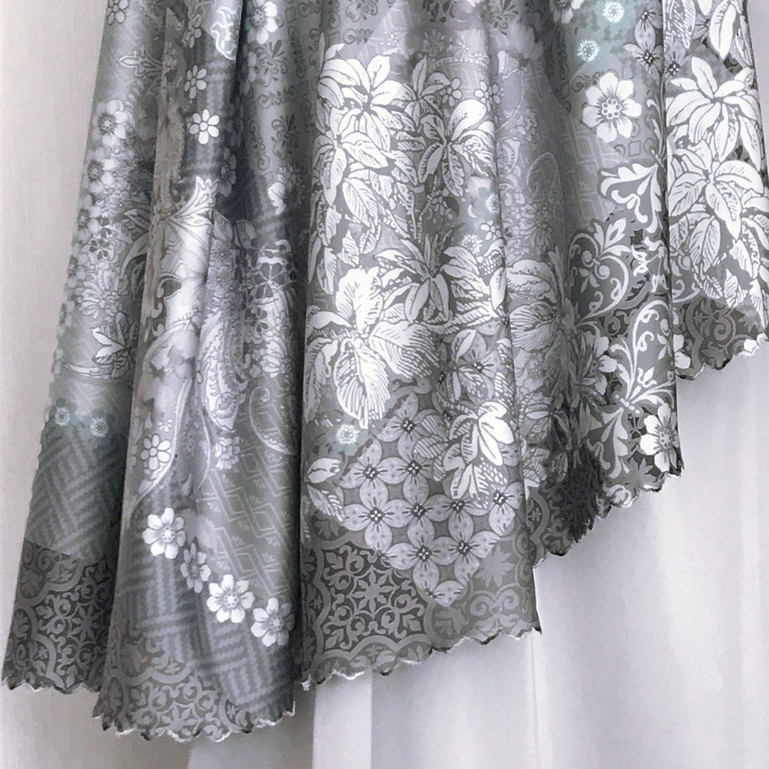 Premium Satin Telekung Set in grey (with bag and mini prayer mat ...