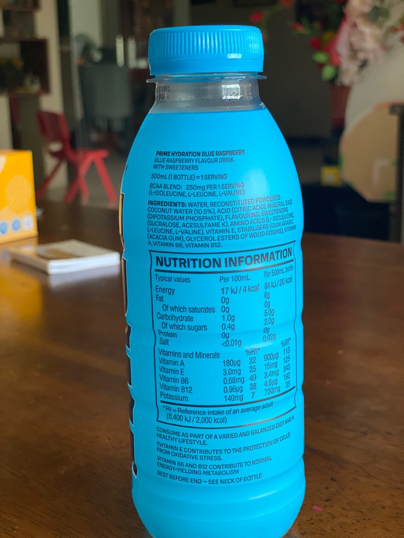 Prime Hydration Drink - Blue Raspberry, Food & Drinks, Beverages on ...