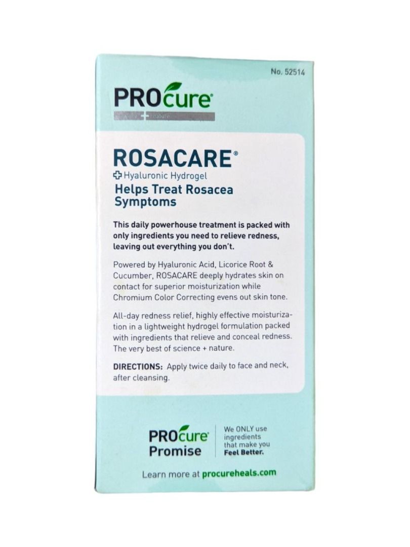 ProCure Rosacare Hyaluronic Hydrogel, Helps Treat Rosacea Symptoms 60mL ...