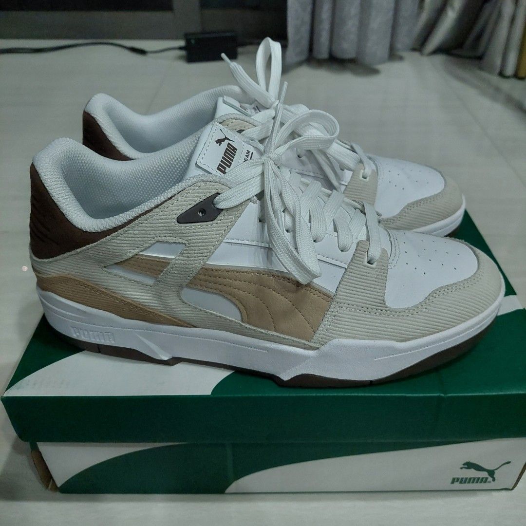 Puma Slipstream cord leather Sneakers brown white, Men's Fashion ...