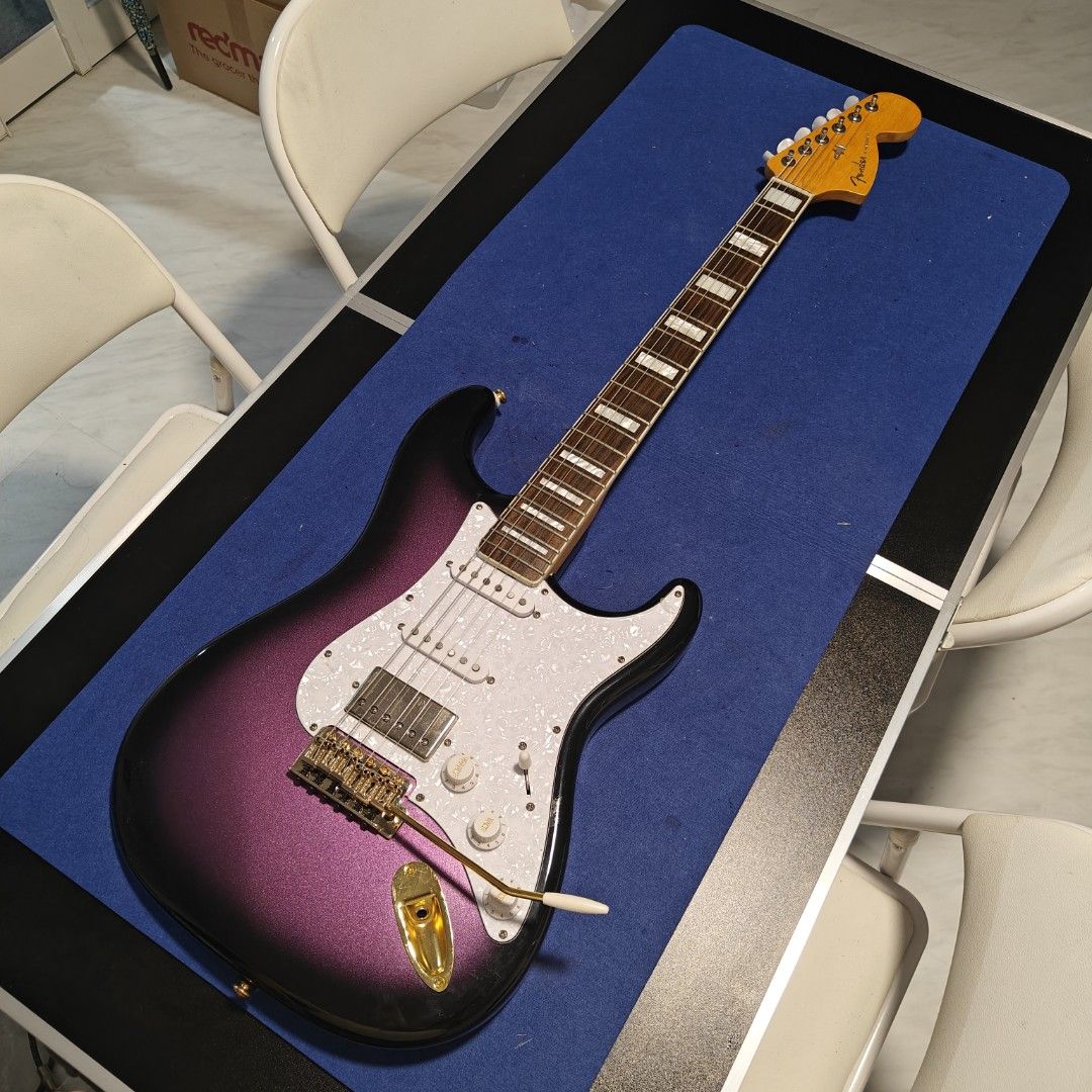 Purple burst custom strat with bound maple neck, rosewood fretboard ...