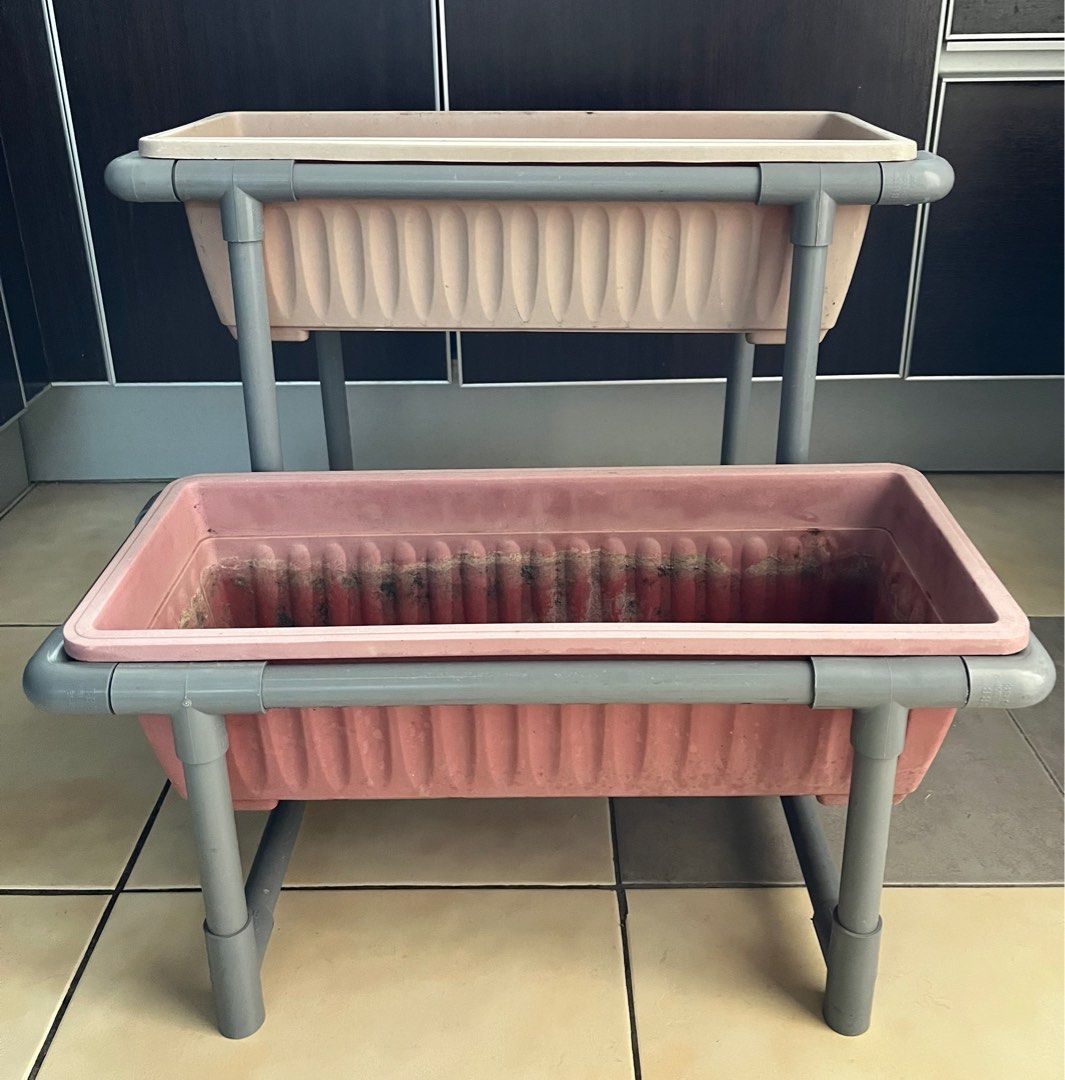 PVC pipe flower pot stand, Furniture & Home Living, Gardening, Pots ...