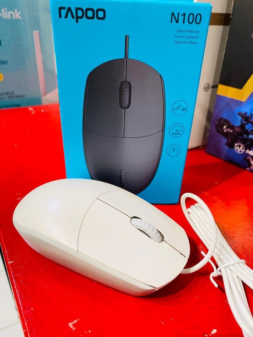 Rapoo N100 Wired Optical Mouse USB White, Computers & Tech, Parts ...