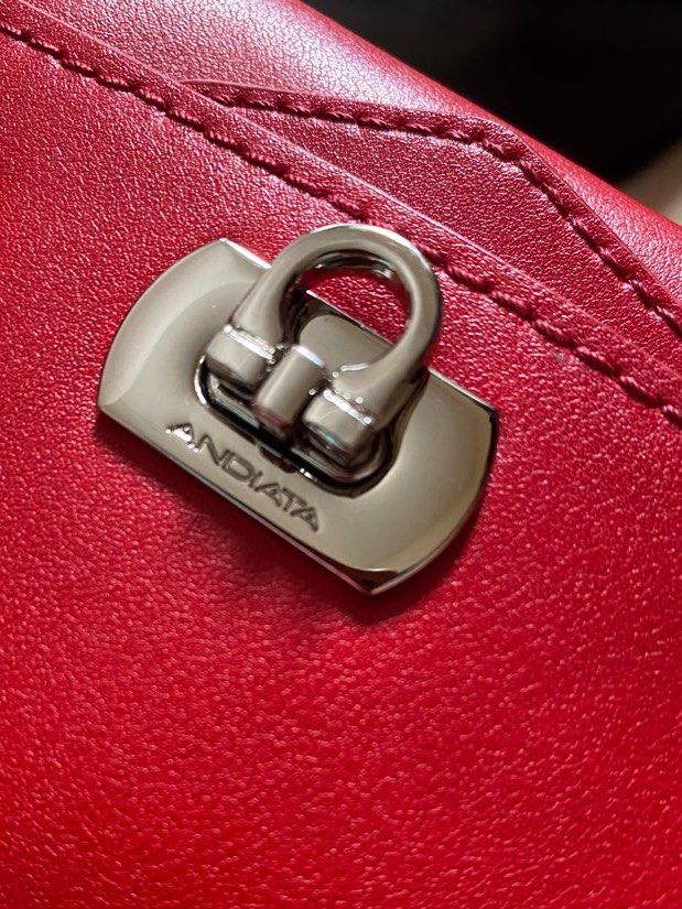 RED ANDIATA WITH SILVER HARDWARE, Women's Fashion, Bags & Wallets ...