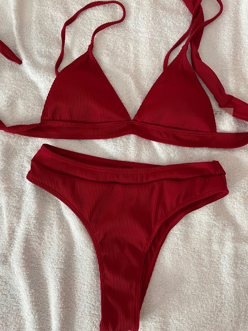 Red Bikini, Women's Fashion, Swimwear, Bikinis & Swimsuits on Carousell