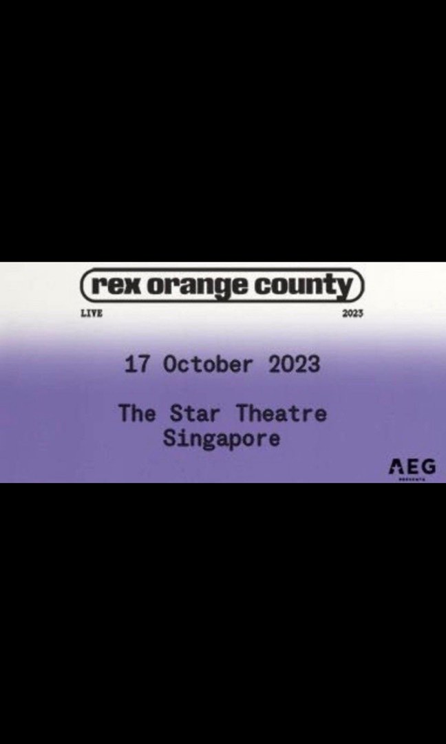 Rex Orange County Tix !!, Tickets & Vouchers, Event Tickets on Carousell