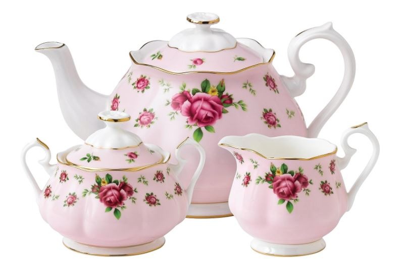 Royal Albert New Country Roses Pink 3-Piece Set (Teapot, Sugar ...