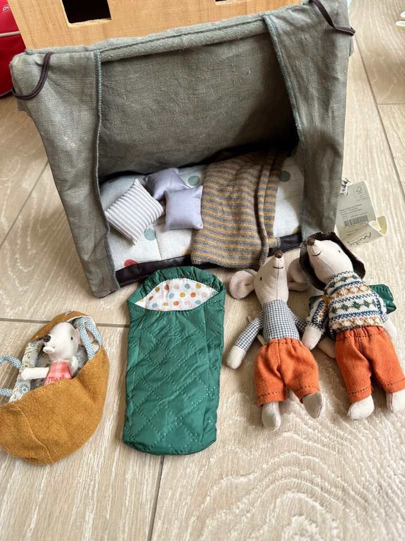 Set of 4 Maileg Camping tent, Hiker Big Brother mouse , with Sister ...