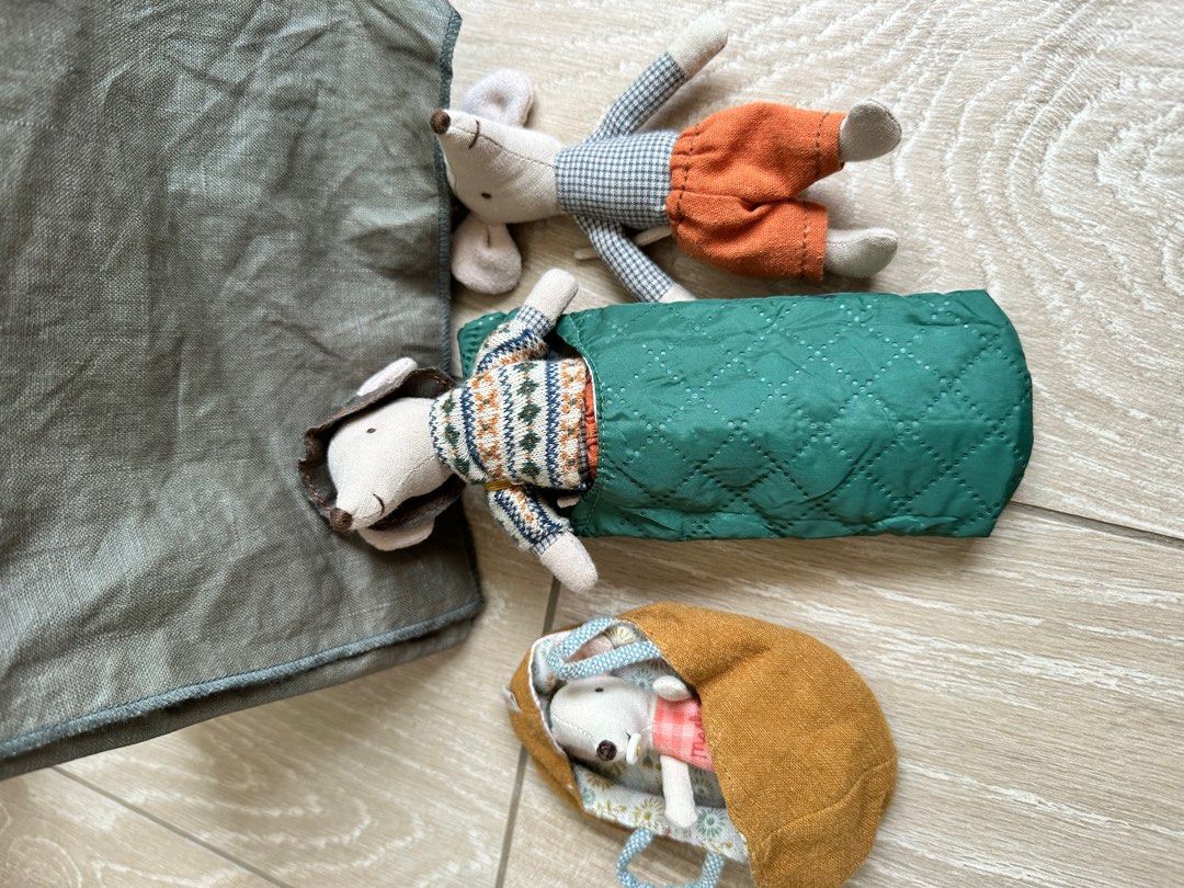 Set of 4 Maileg Camping tent, Hiker Big Brother mouse , with Sister ...