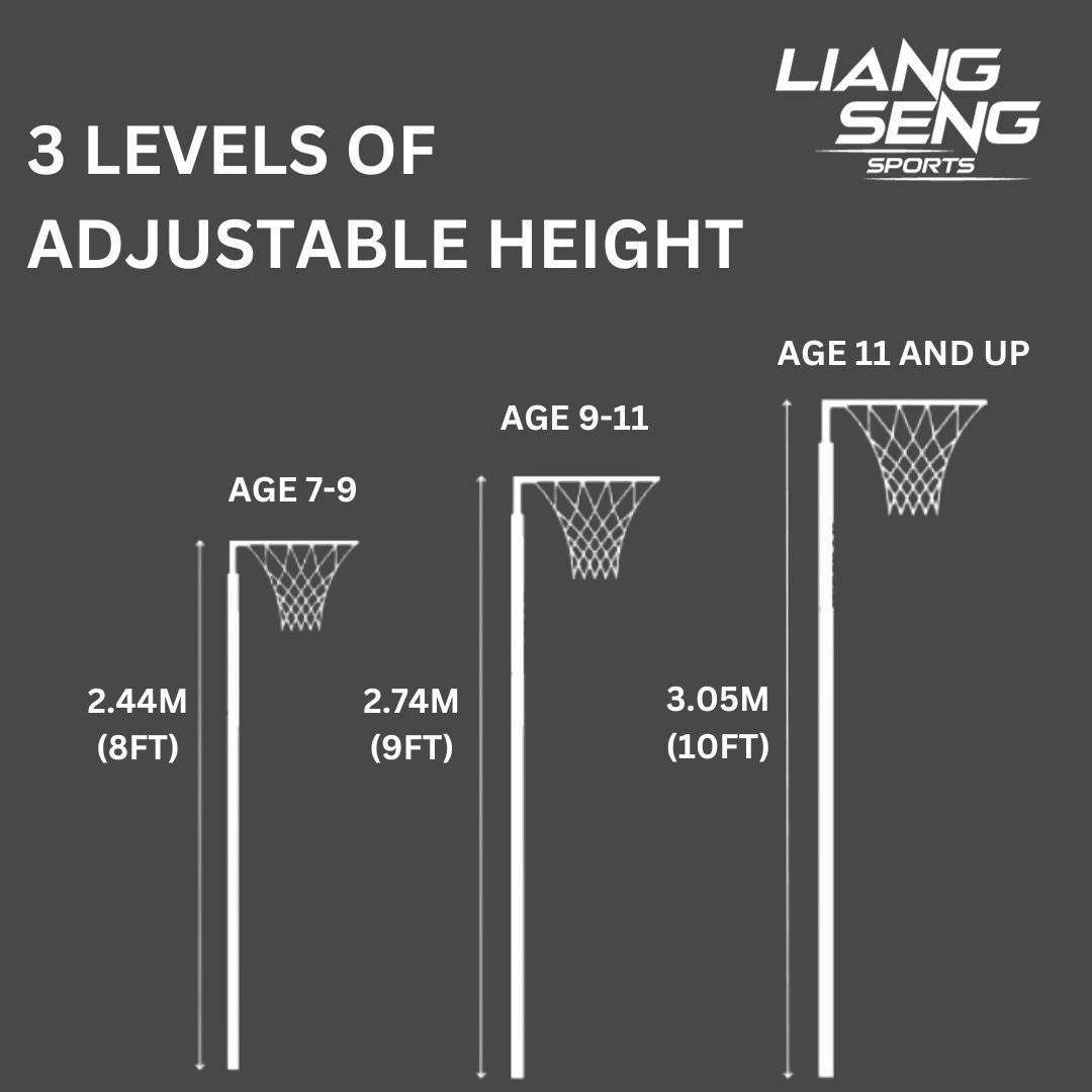 [SG Stock] Portable Adjustable Height Netball Pole Post with Wheels (E ...