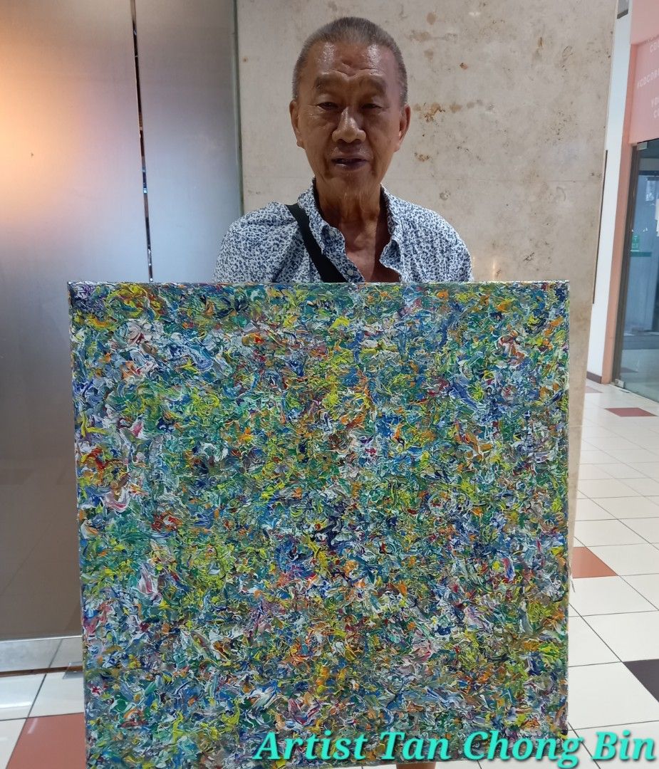 Singapore artist Tan Chong Bin Abstract Acrylic Painting, Furniture ...