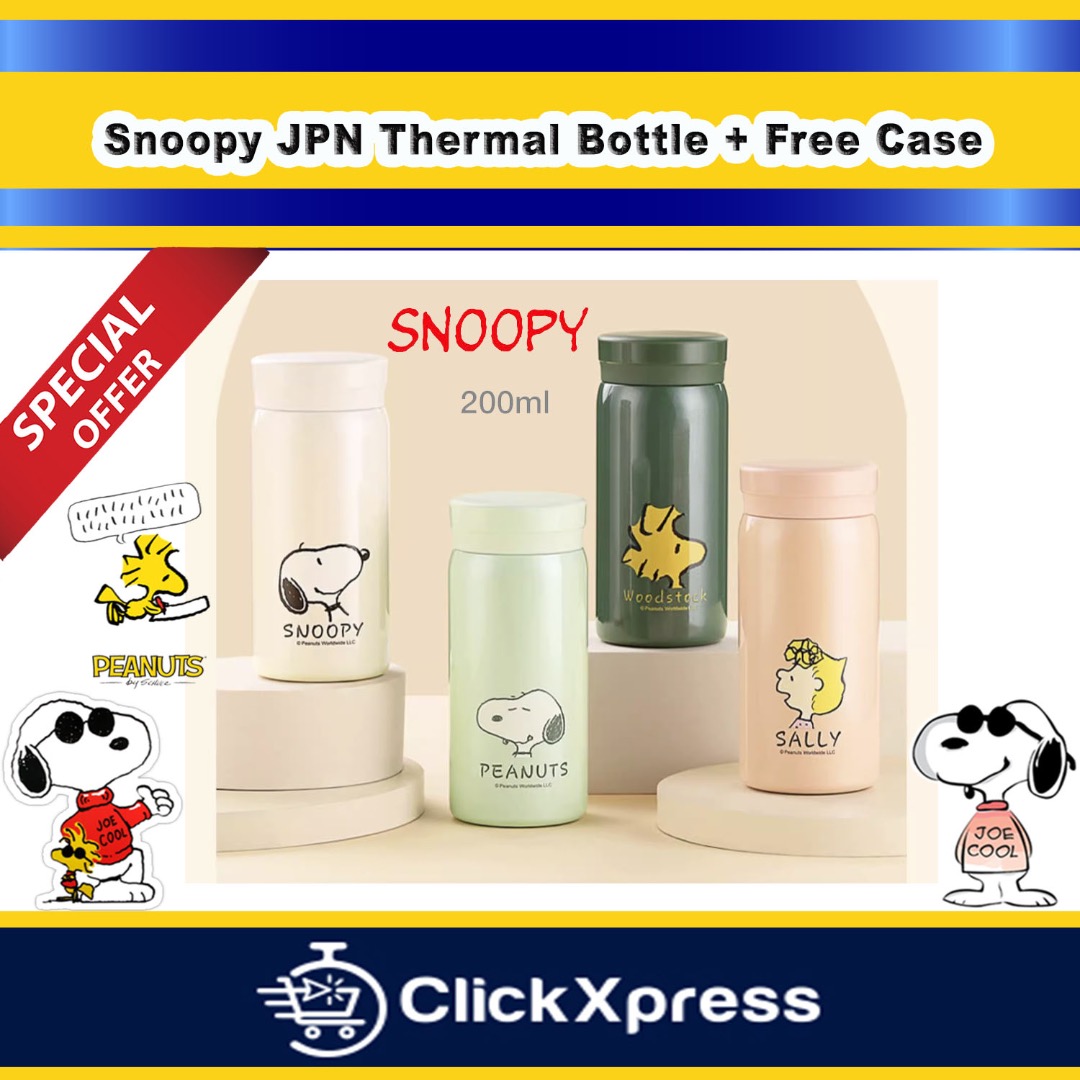Snoopy Mini Thermal Bottle- Snoopy Thermal Bottle MINI 200ml/ Mini 200ml Thermal Bottle/Snoopy ...