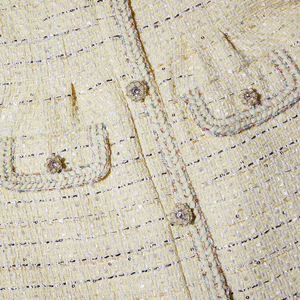 SP Yellow Boucle Mini Dress, Women's Fashion, Dresses & Sets, Dresses ...