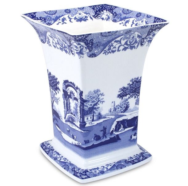 Spode Blue Italian - Square Vase, Furniture & Home Living, Home Decor ...