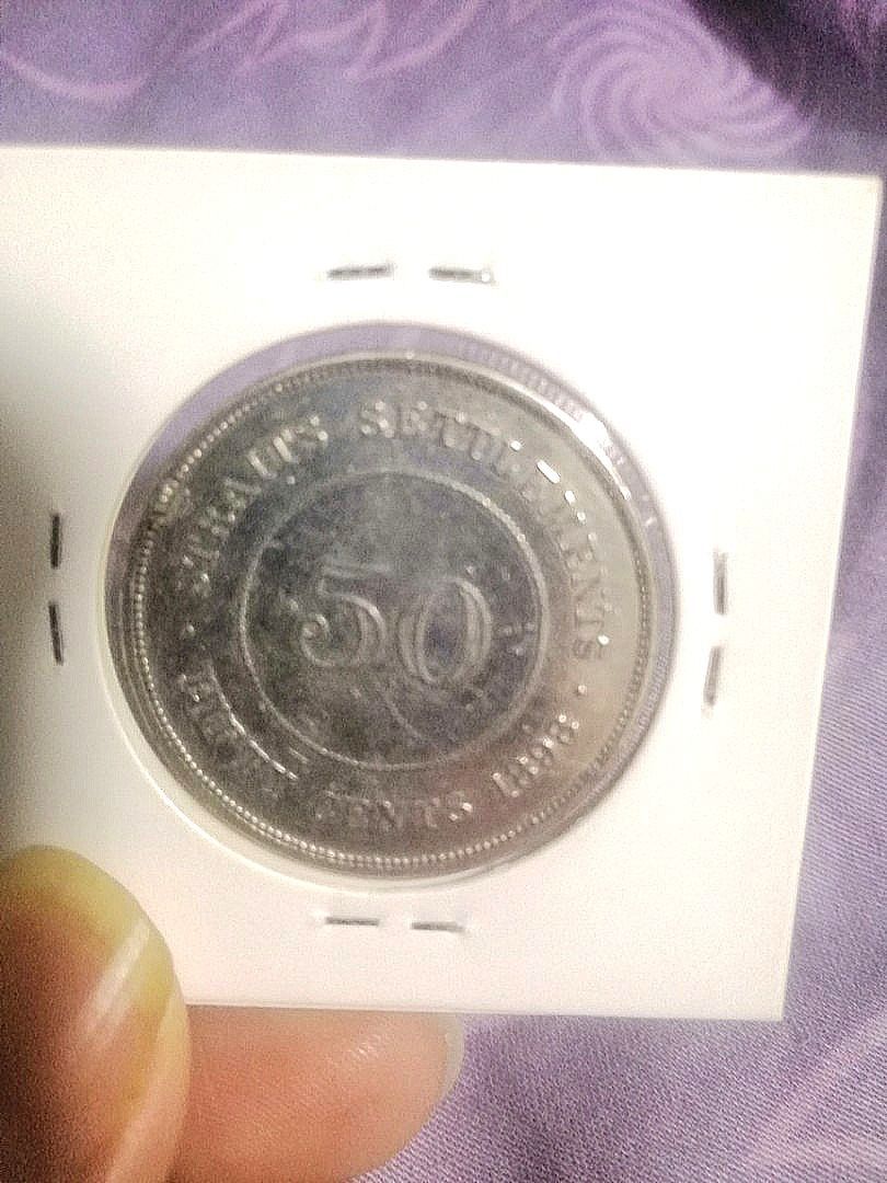 Straits Settlements fifty cents 1898 Queen Victoria coin, Hobbies & Toys, Memorabilia ...