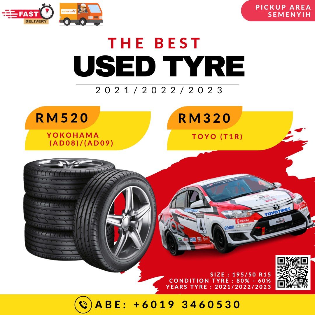 Tayar Terpakai 195/50 R15, Auto Accessories on Carousell