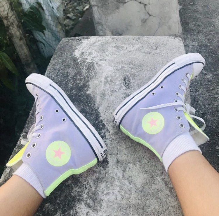 Tricolor Converse (Purple, Pink & Neon) Orig bought from Canada, Women ...