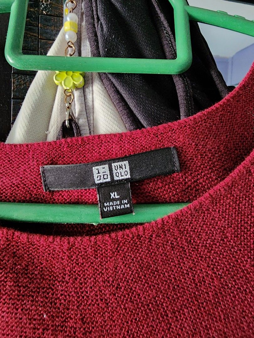 Uniqlo Batwing Red Top, Women's Fashion, Tops, Longsleeves on Carousell
