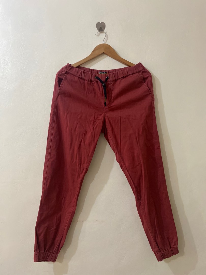 Unisex Jogger Pants - Maroon, Women's Fashion, Bottoms, Other Bottoms ...