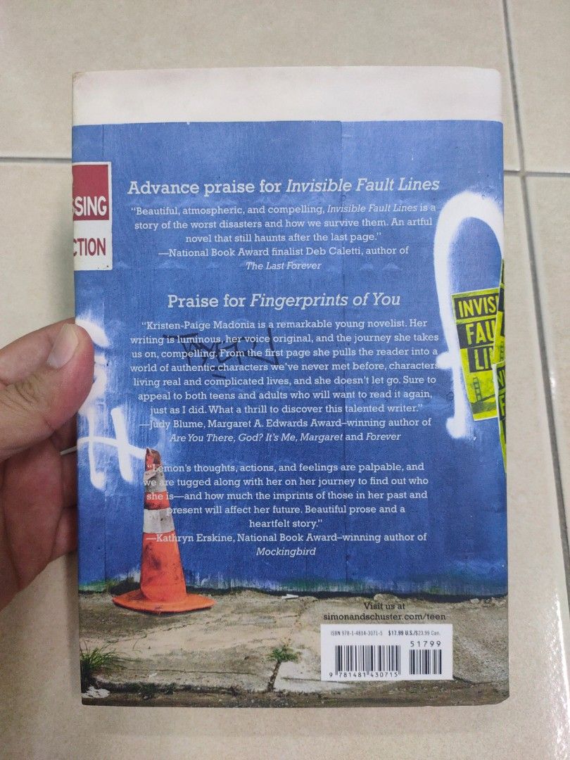 [Used] (Hardcover) Invisible Fault Lines by Kristen-Paige Madonia (YA ...