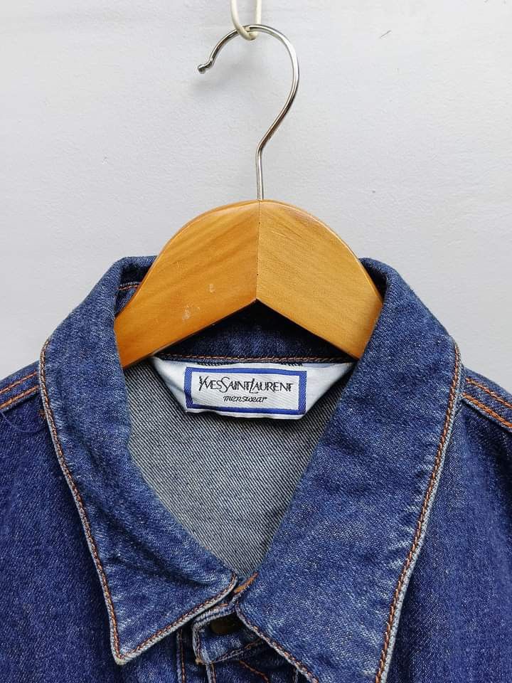 Vintage YSL Denim Jacket, Men's Fashion, Coats, Jackets and Outerwear ...