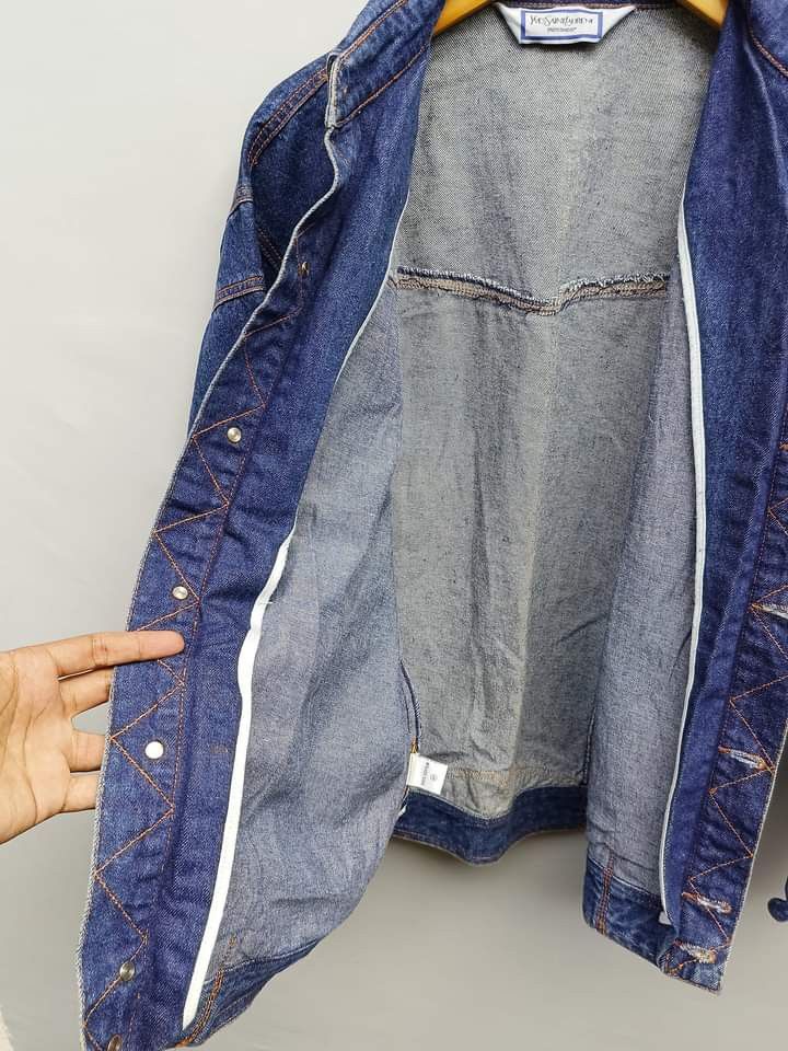 Vintage YSL Denim Jacket, Men's Fashion, Coats, Jackets and Outerwear ...