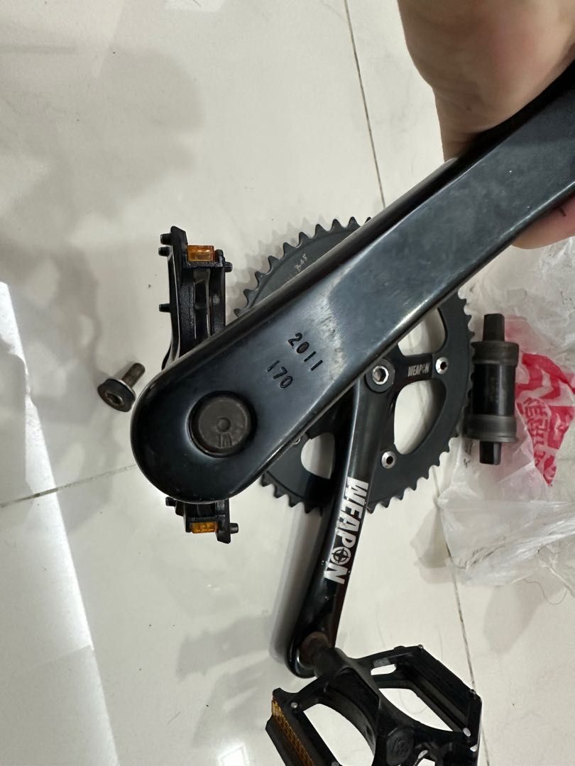 weapon crankset with wellgo padels, Sports Equipment, Bicycles & Parts ...