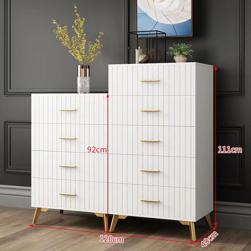 White Drawer Cabinet &Drawer with slide rails&Bedroom Side Cabinet ...