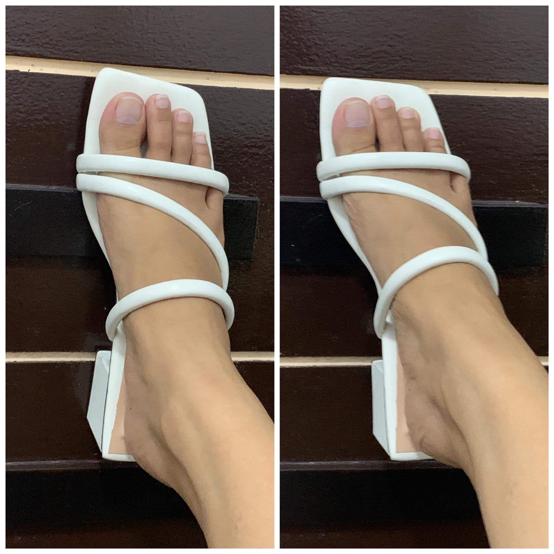 WHITE SANDALS 2 inches, Women's Fashion, Footwear, Flats & Sandals on ...