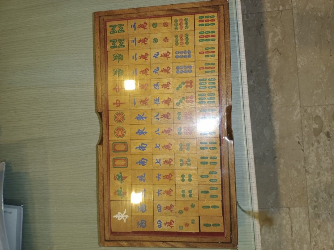 Wooden mahjong set., Hobbies & Toys, Stationery & Craft, Handmade Craft ...