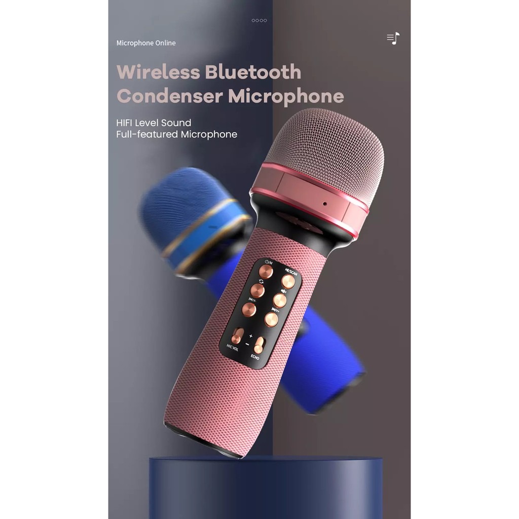 WS-898 Bluetooth Handheld Microphone Wireless Karaoke Double Speaker Condenser Mic Player, Audio ...