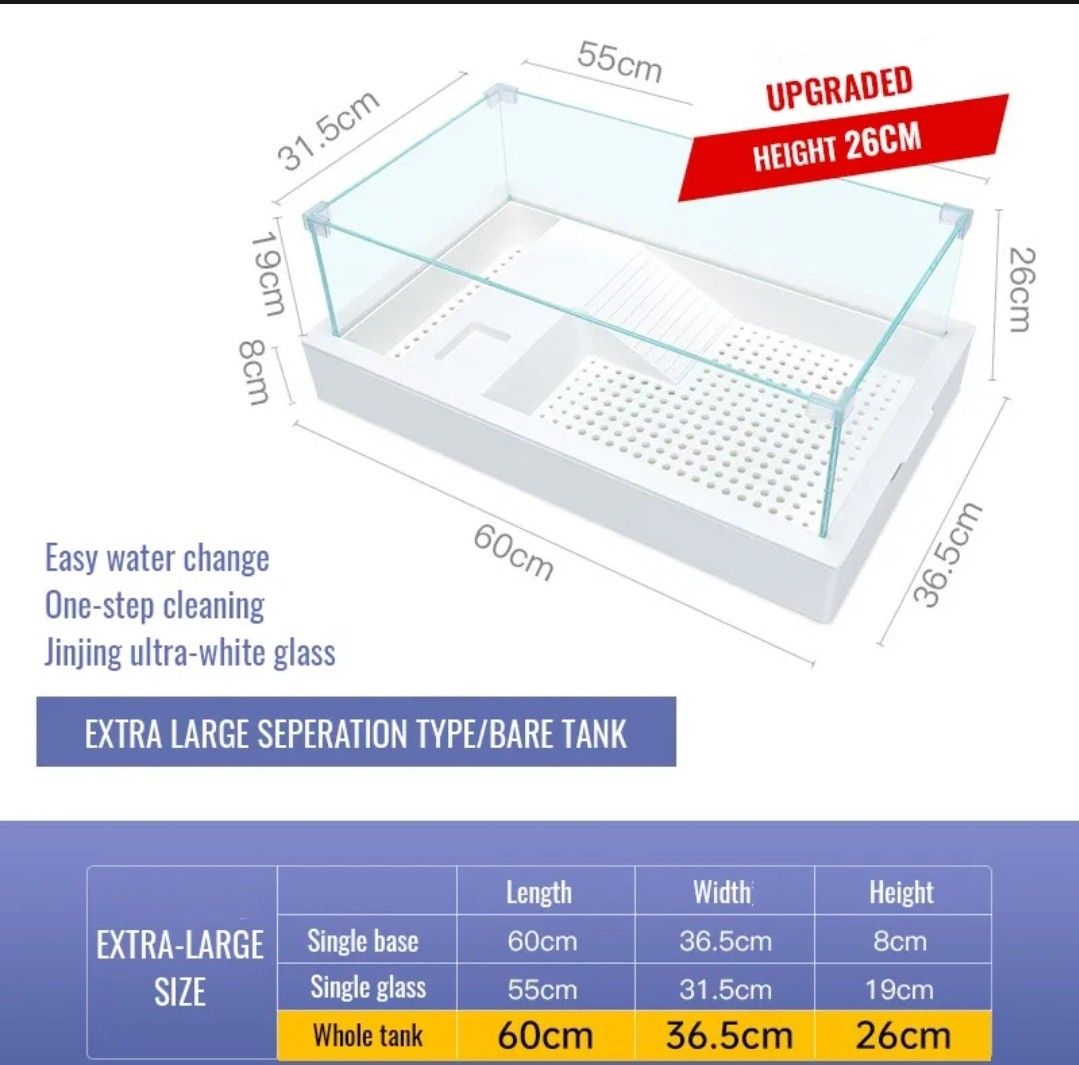 YEE Extra Large Turtle Tank, Pet Supplies, Homes & Other Pet ...
