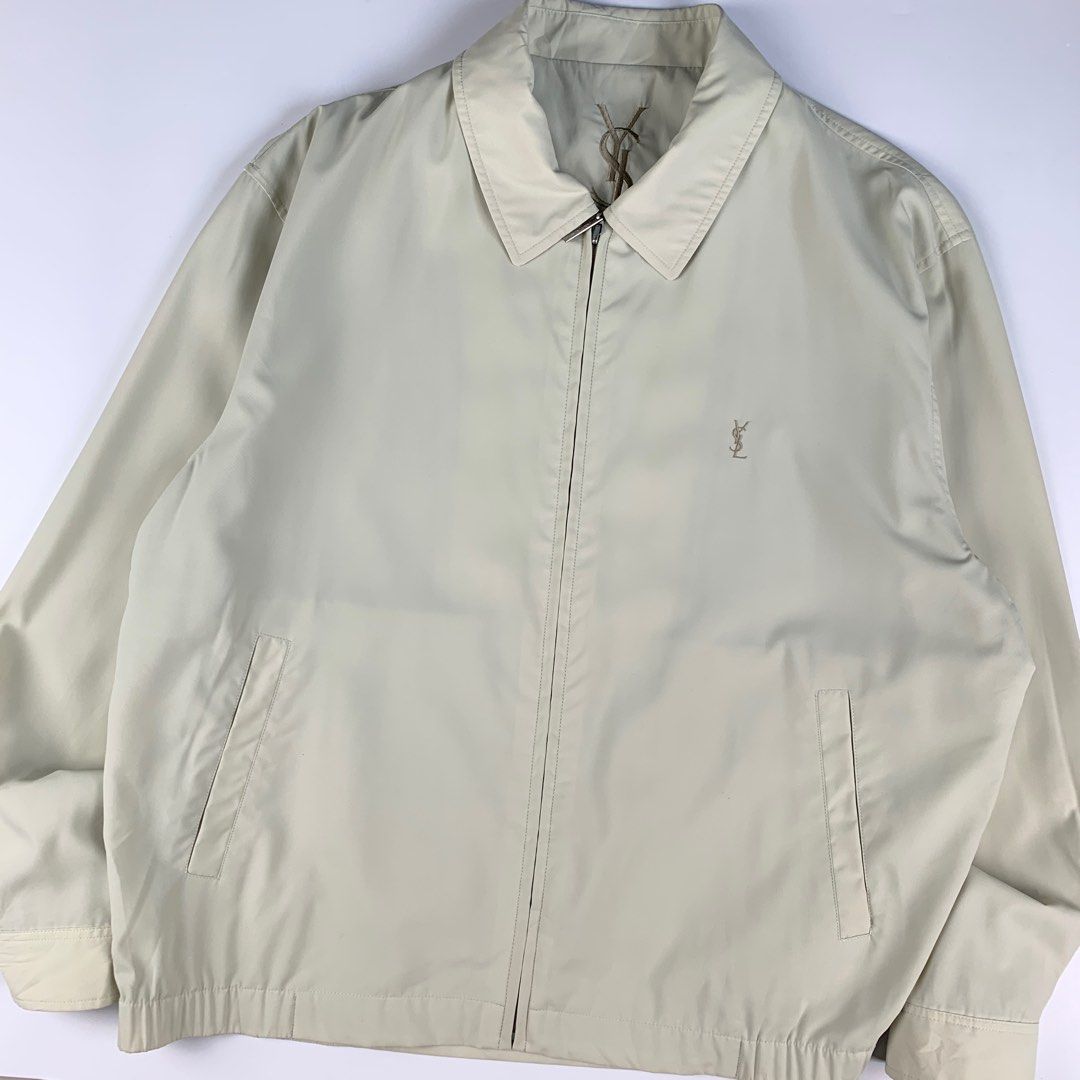 YSL Pale Yellow Harrington Jacket, Men's Fashion, Coats, Jackets and ...