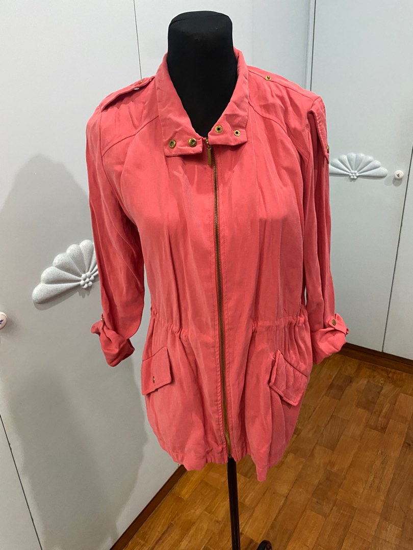 Zara coral jacket (lightweight), Women's Fashion, Coats, Jackets and ...