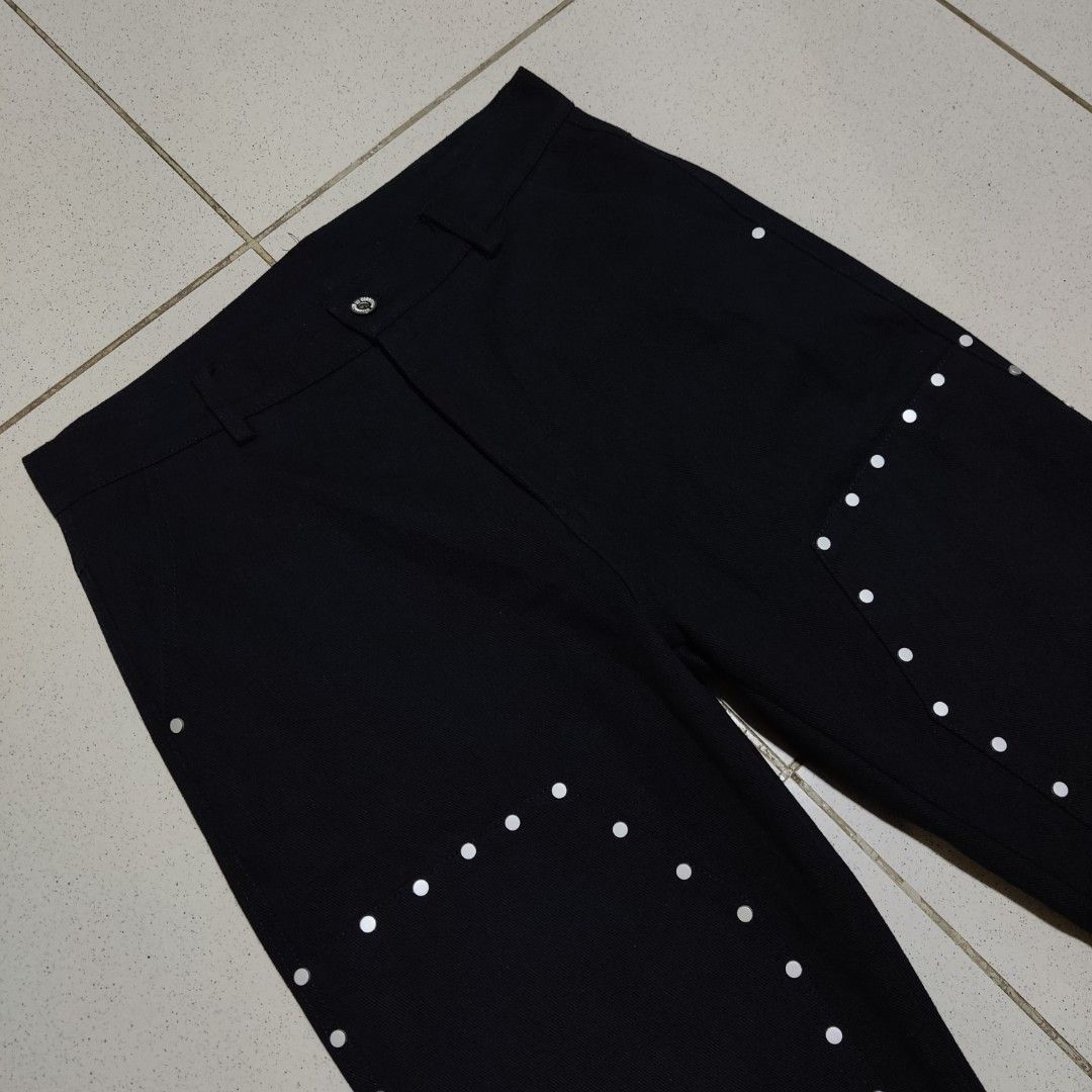 0301 Double Knee Rivet Pants, Men's Fashion, Bottoms, Jeans on Carousell