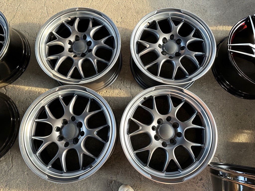 15” Rays Daytona design code 1379 Gunmetal Mags 4Holes pcd 100-114 Bnew ...