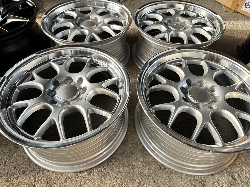 15” Rays Daytona design code 1379 Silver Mags 4Holes pcd 100-114 Bnew ...