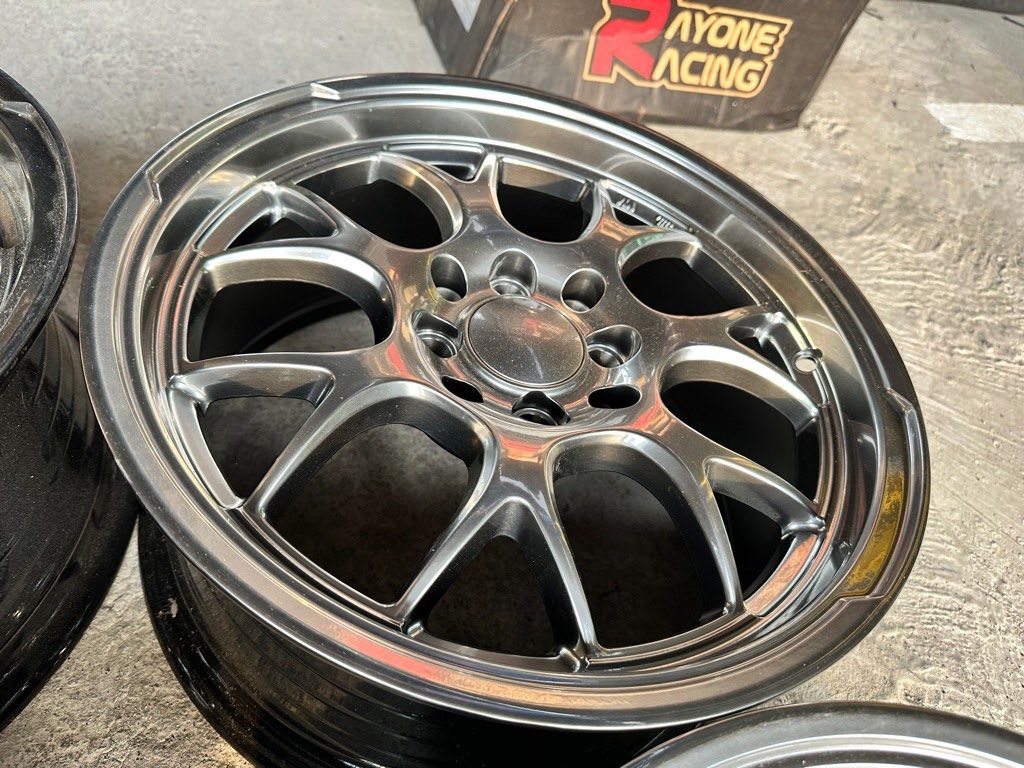 15” Rays Daytona Hyperblack code 1379 Mags 4Holes pcd 100-114 Bnew, Car ...