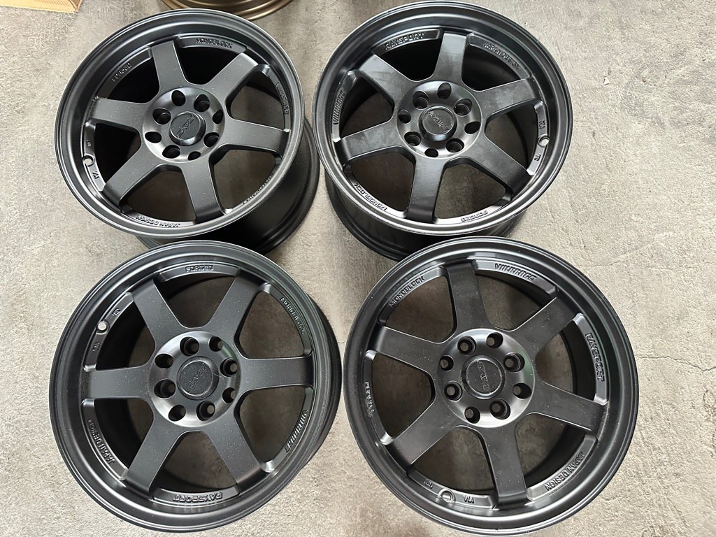 15” Rays TE37 design Black code 6082 Bnew mags 4Holes pcd100-114 ...
